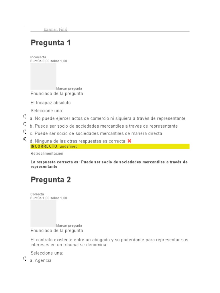 Examen Final Derecho Mercantil 1 | PDF | Conceptos legales | Gobierno