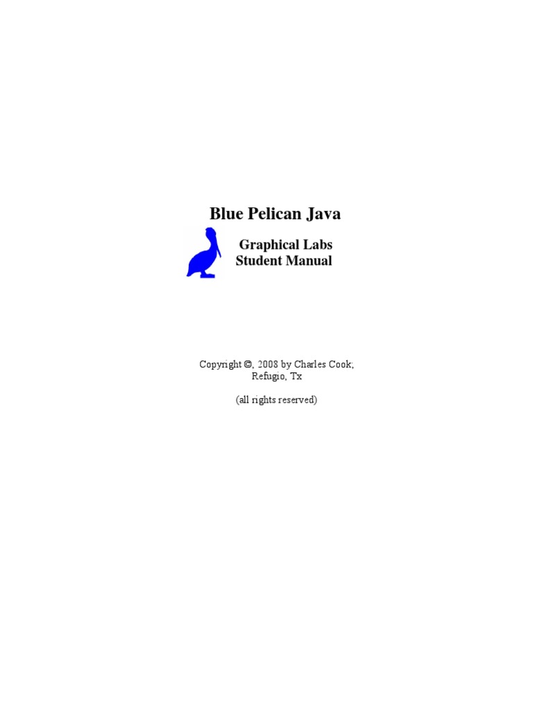 Blue Pelican Java: Graphical Labs Student Manual | PDF | Constructor (Object Oriented ...