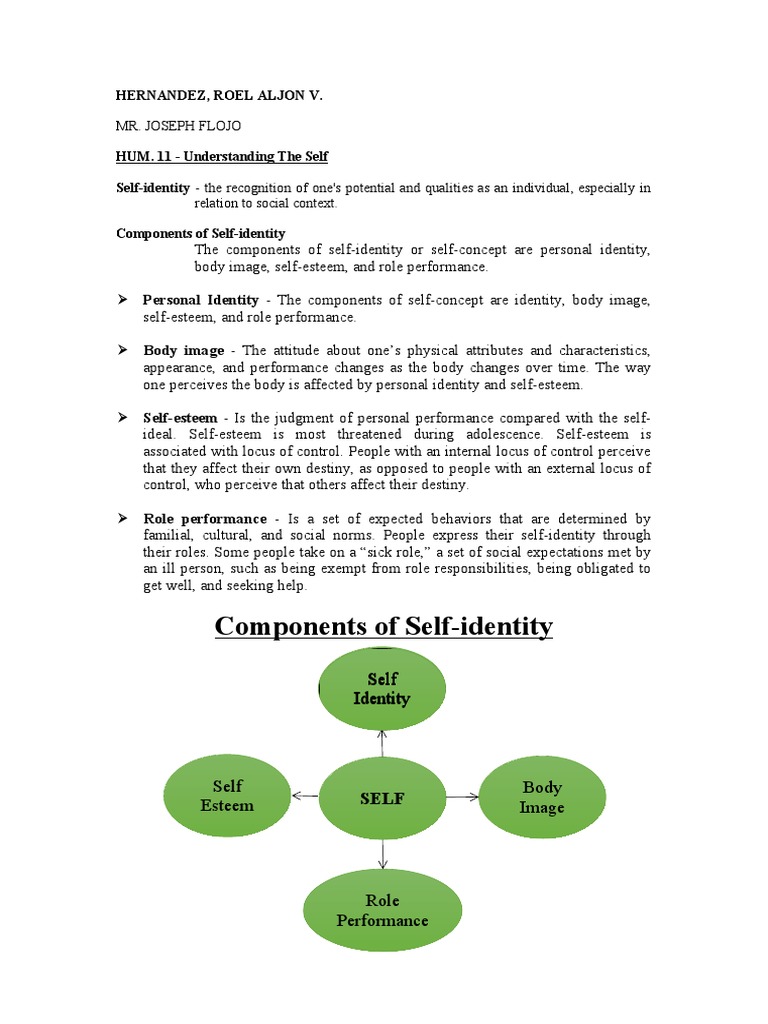 Components of Self-Identity: Mr. Joseph Flojo | Download Free PDF | Self Concept | Identity ...