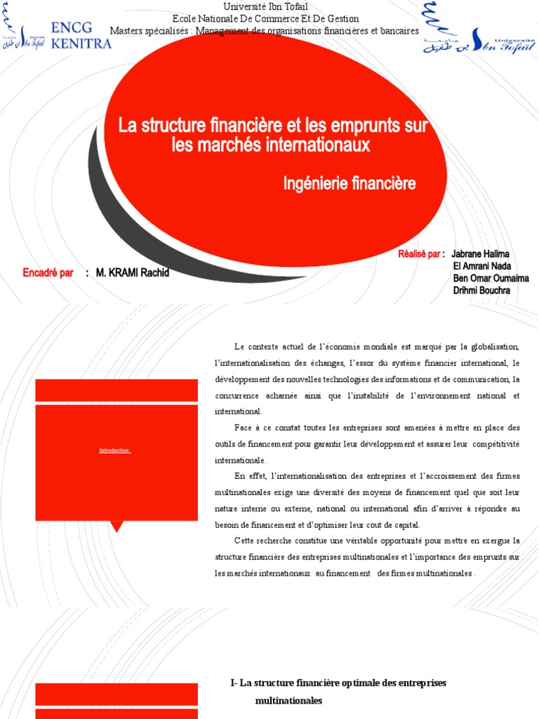 Structure financière et emprunts internationaux | PDF | Capitaux ...