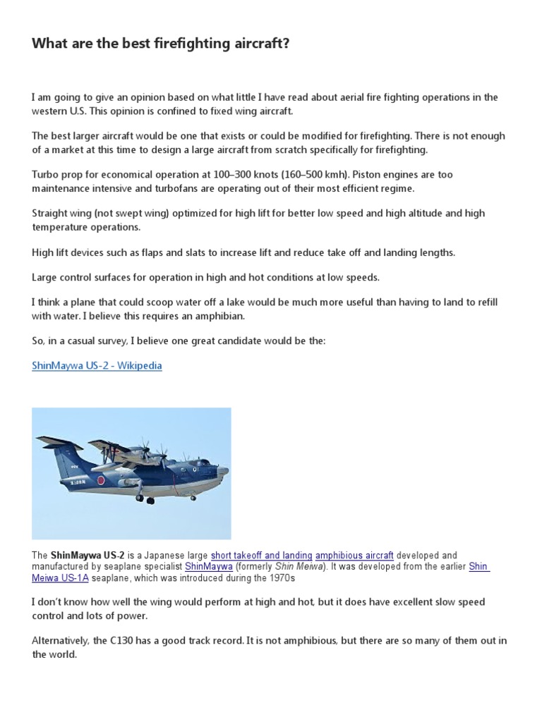 Best Firefighting Aircraft Options | PDF | Technology & Engineering