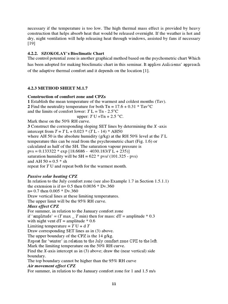 Bioclimatic Chart and Comfort Zones | PDF