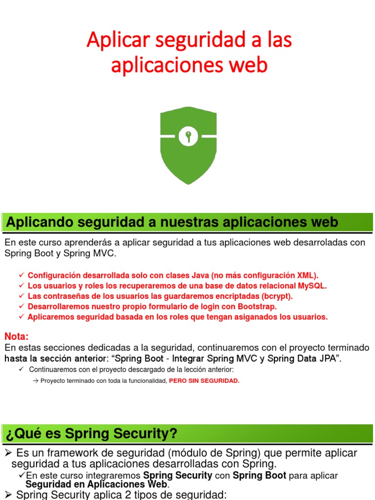 Seguridad Web con Spring Boot y MVC | PDF | Spring Framework | Mi sql