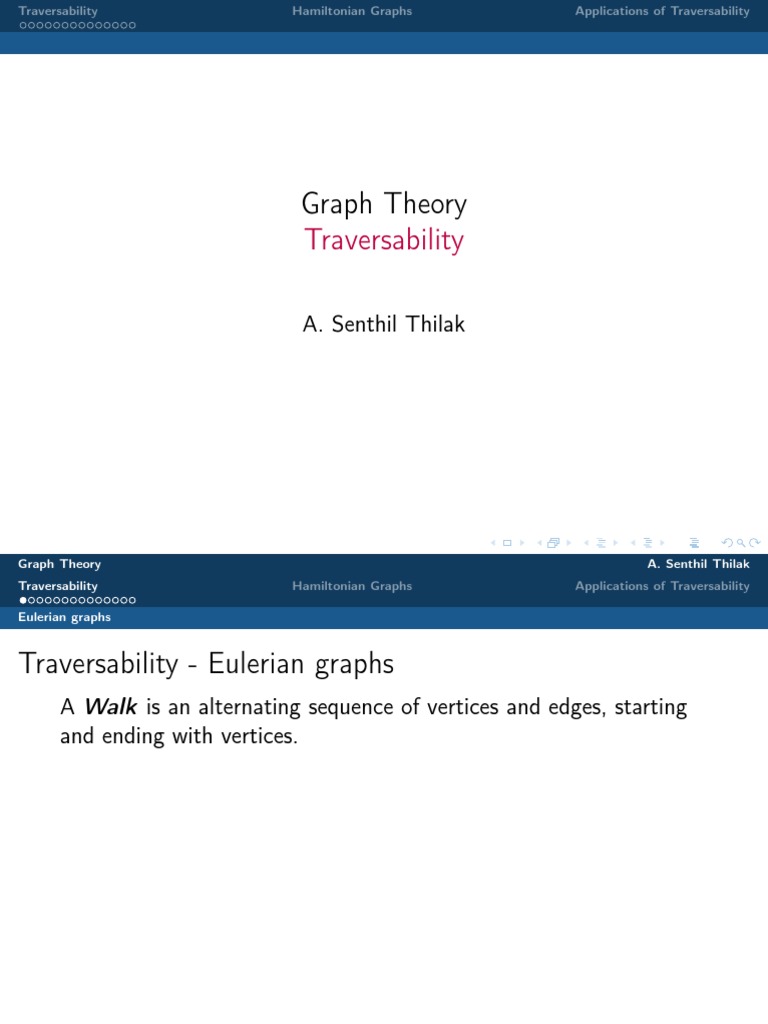 10 Traversability | PDF | Vertex (Graph Theory) | Theoretical Computer Science