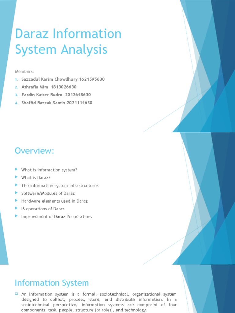 Daraz Information System Analysis Members Pdf E Commerce