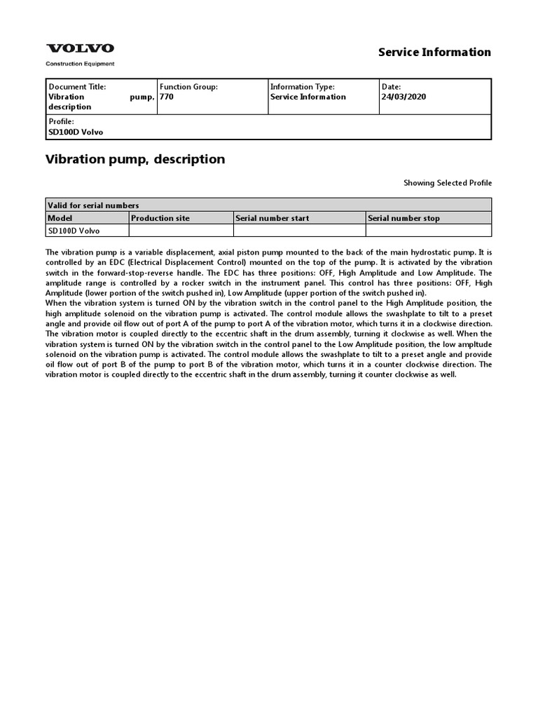 Vibration Pump Operation Overview | PDF