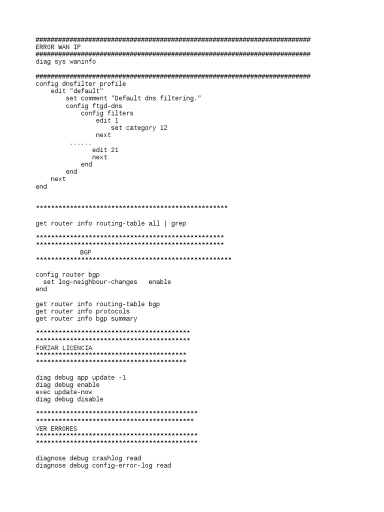Fortinet Comandos | PDF | Internet Protocols | I Pv6