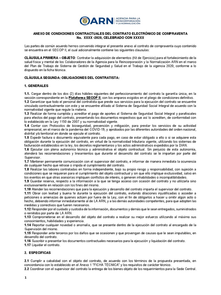 Anexo de Condiciones Contractuales | PDF | Sociedad de responsabilidad limitada | Factura