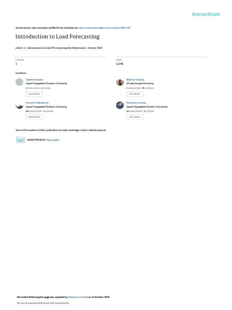 Introductionto Load Forecasting | PDF | Weather Forecasting | Forecasting