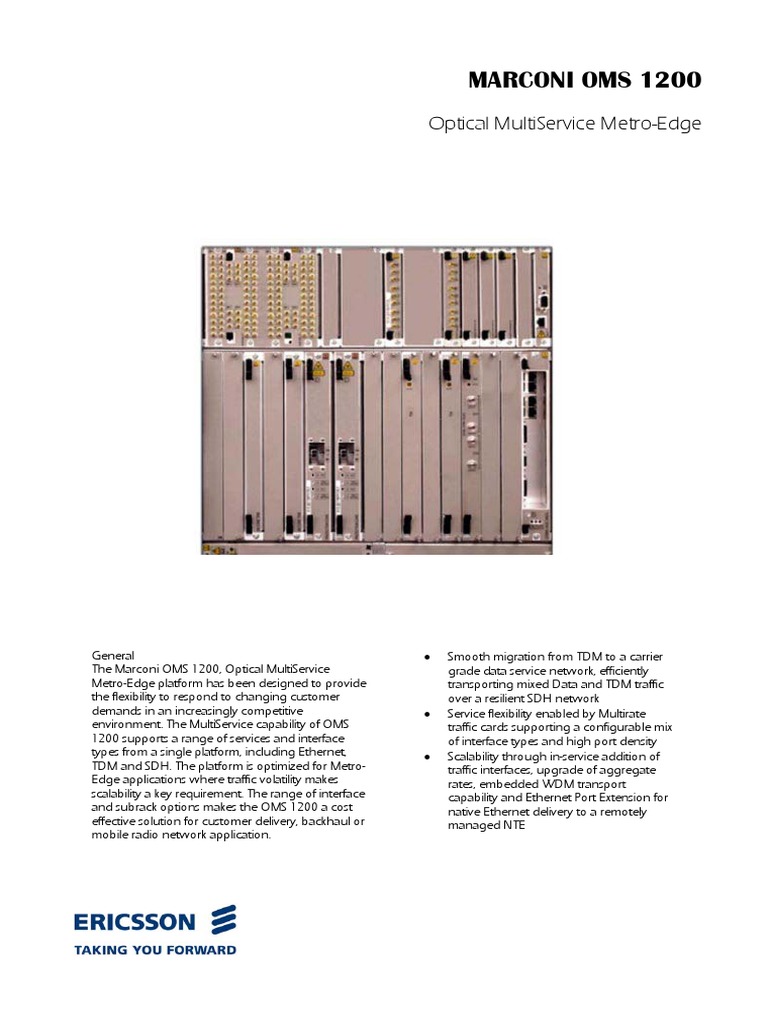 Marconi OMS 1200 Datasheet | PDF | Computer Network | Network Protocols