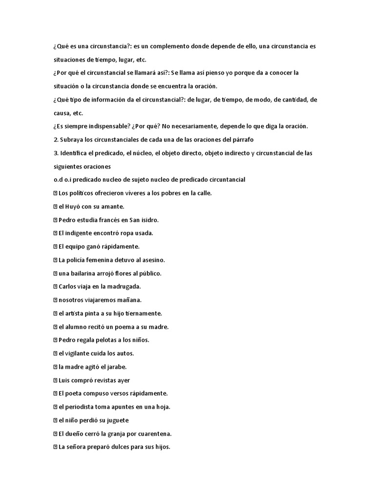 Qué Es Una Circunstancia | PDF