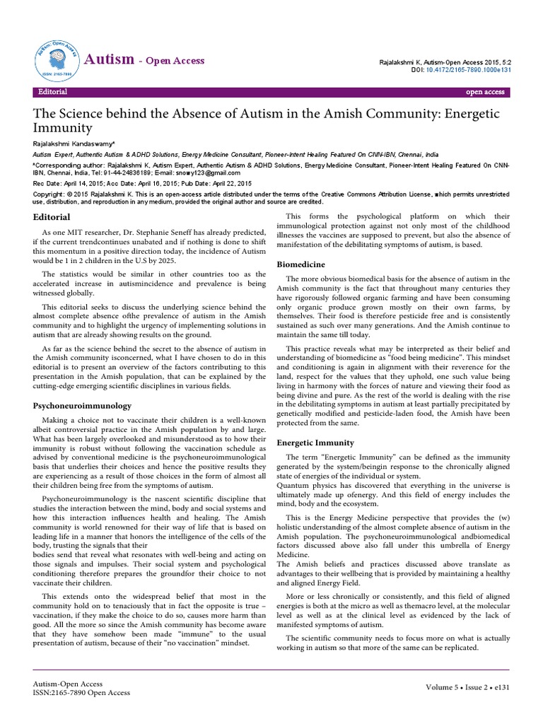 Autism Amish | PDF | Autism | Well Being