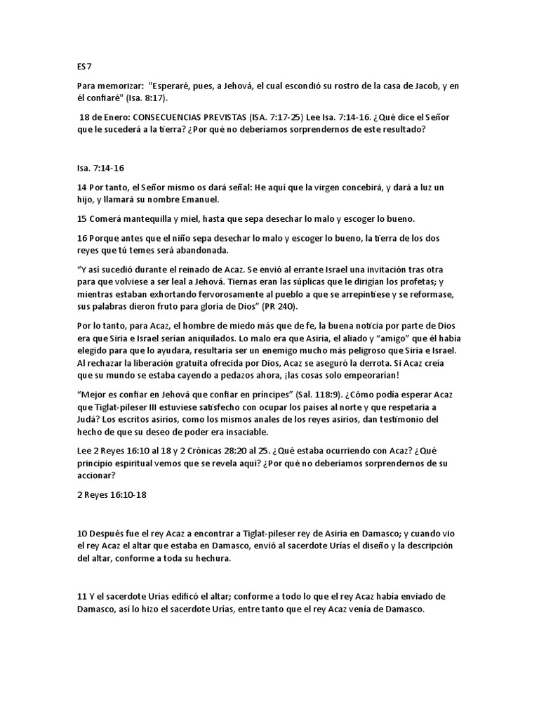 ES7 El Rey Acaz | PDF | Altar | Asiria