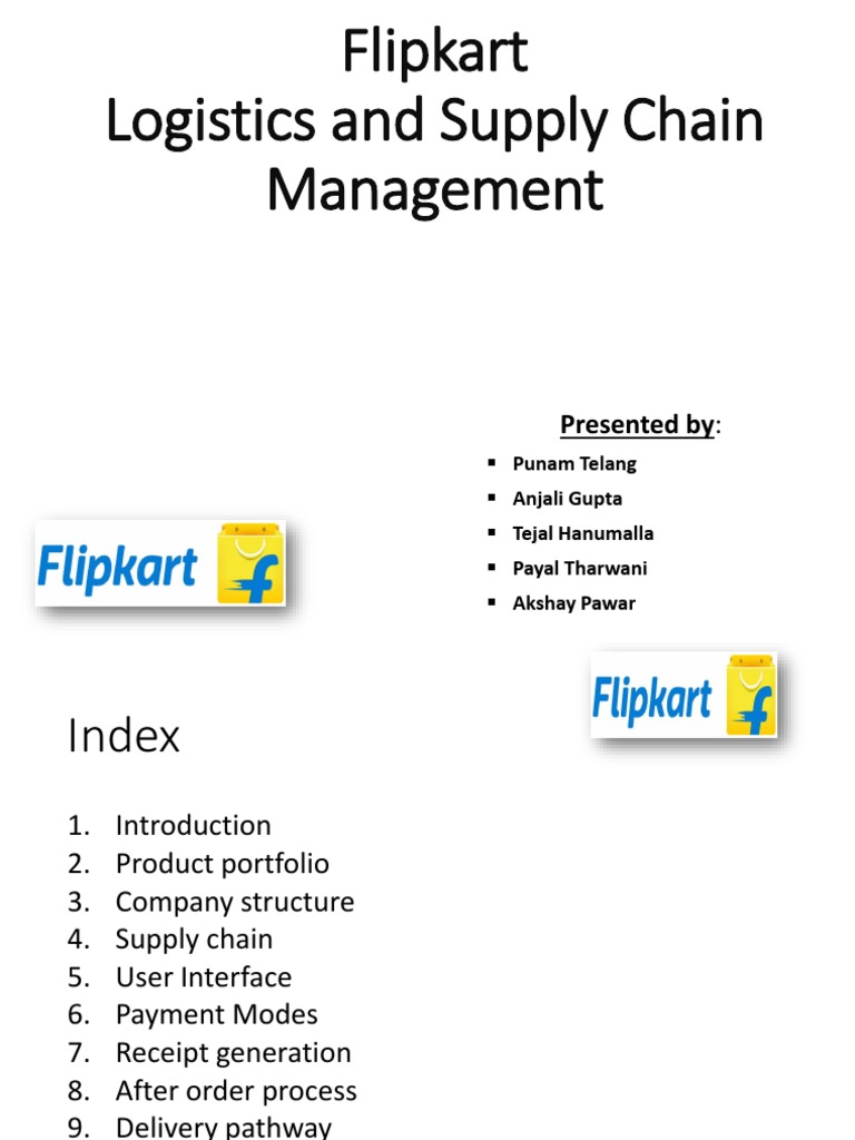 Flipkart Logistics and Supply Chain Management: Presented by | PDF ...