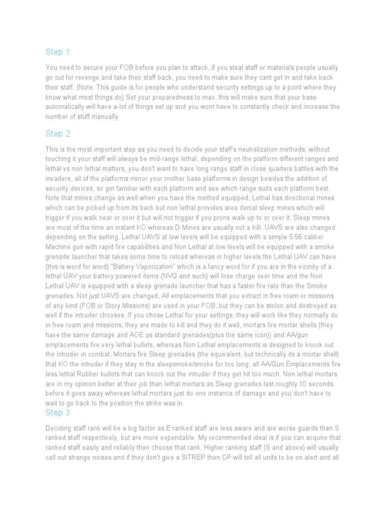 MGS V | PDF | Artillery Battery | Machine Gun