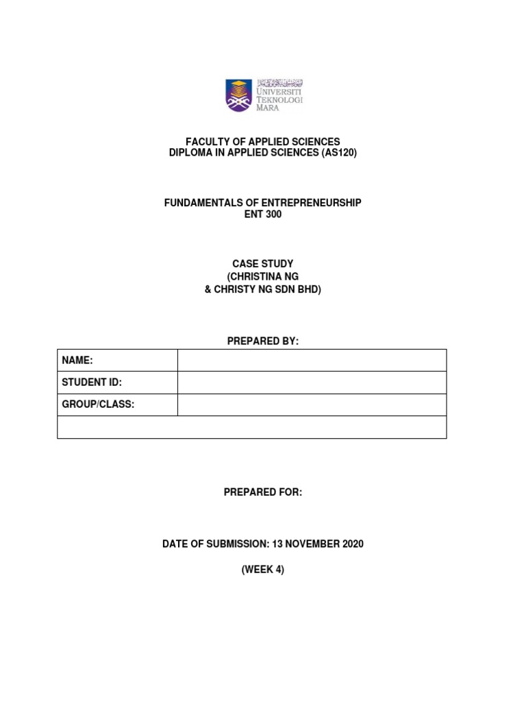 Ent Case Study Submission | PDF | Entrepreneurship | Fashion