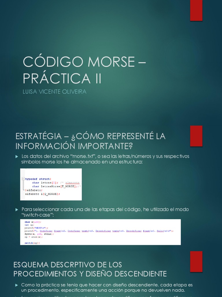 Código Morse - Práctica Ii PDF | PDF | Archivo de computadora ...