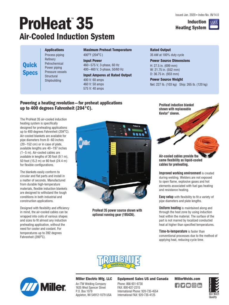 Proheat 35: Air-Cooled Induction System | PDF | Thermocouple | Welding