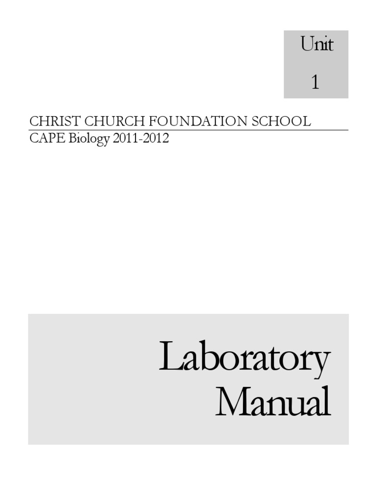 Unit 1: Laboratory Manual | PDF | Carbohydrates | Tissue (Biology)