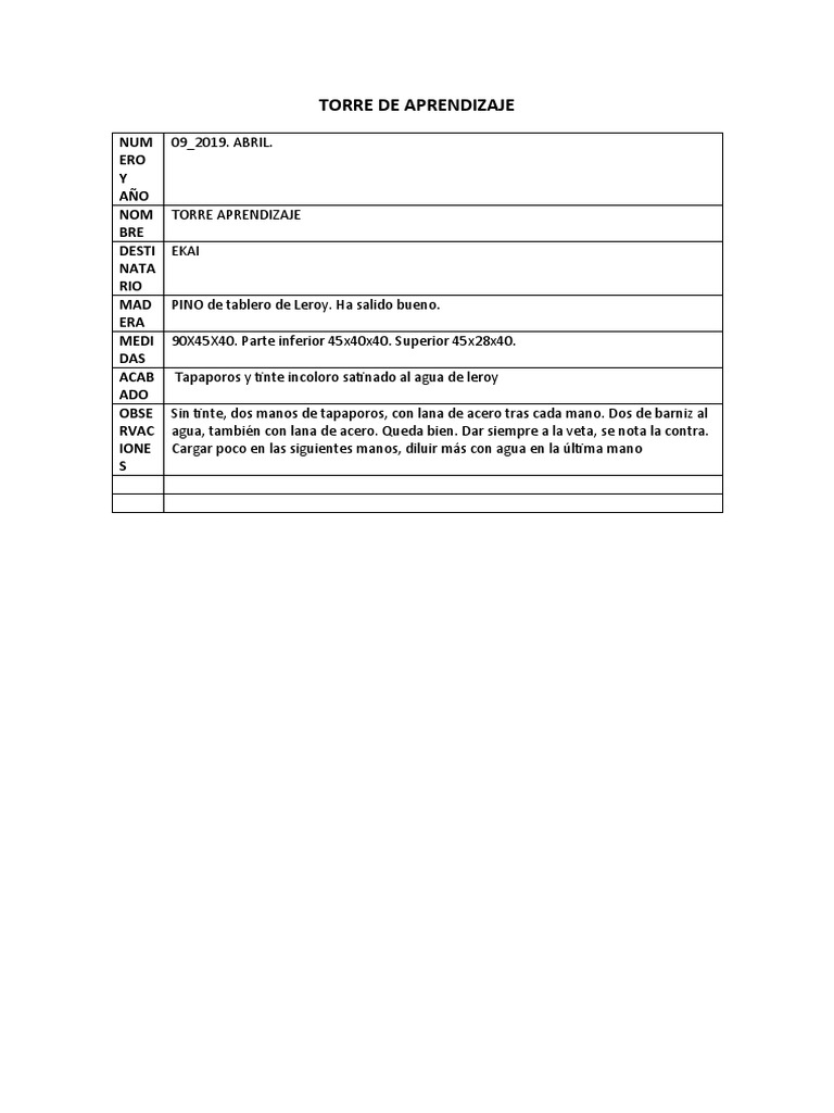 Ficha 09 - 19 Torre de Aprendizaje | PDF