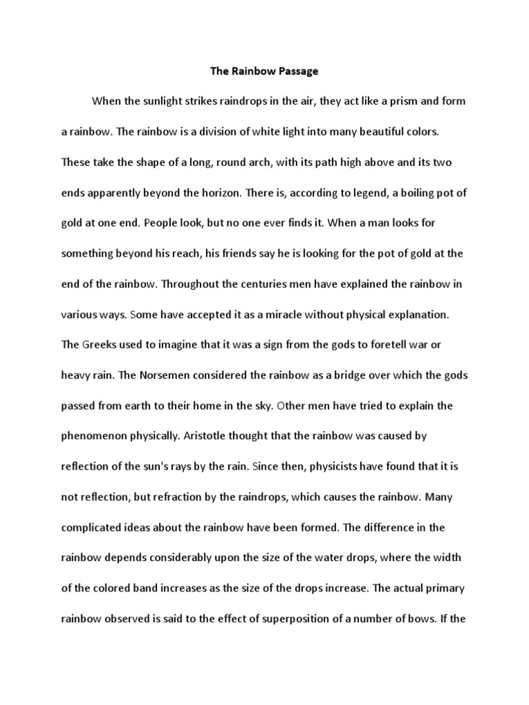 The Rainbow Passage | PDF