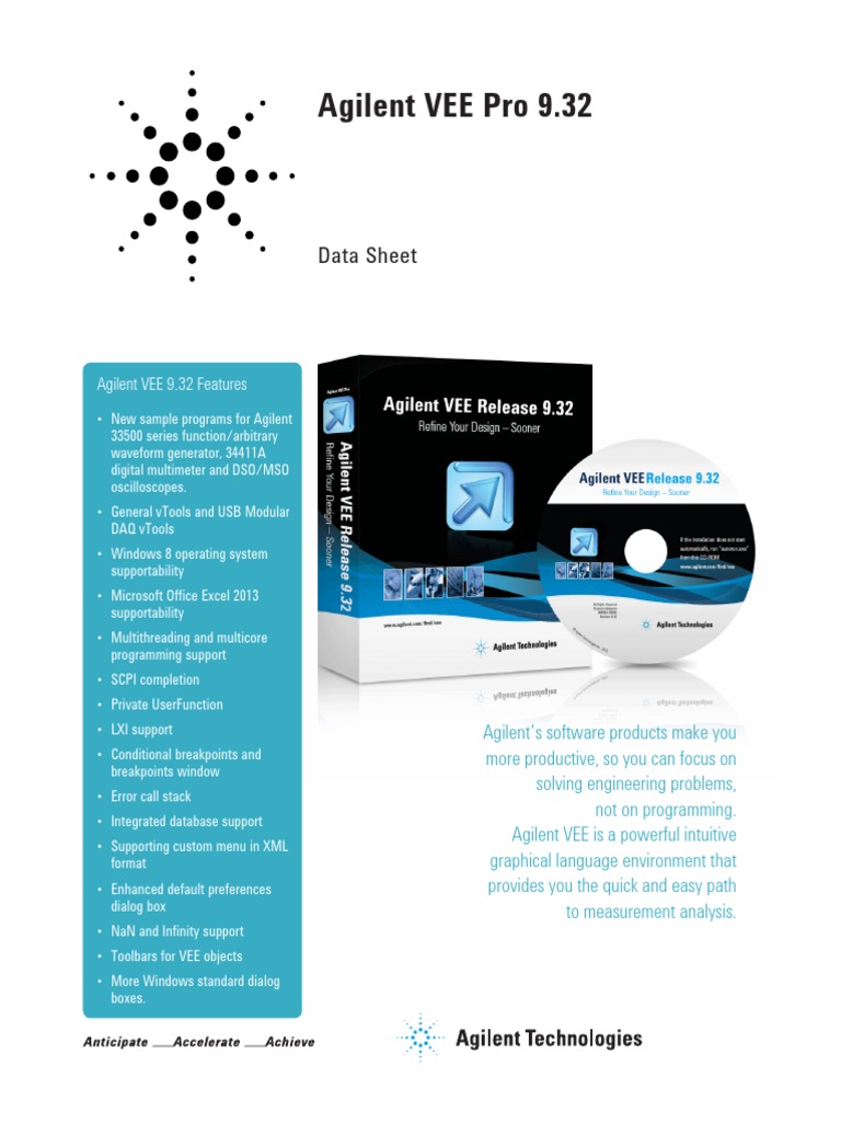 Agilent VEE Pro 9.32: Data Sheet | PDF | Computer Science | Computing