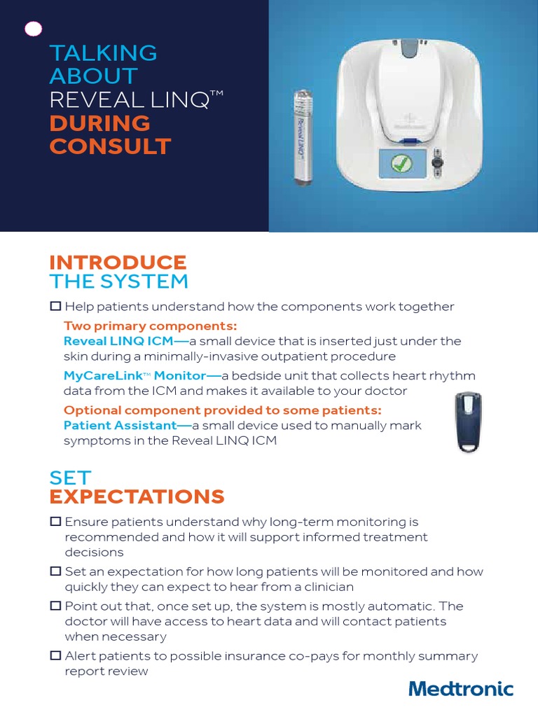 Reveal LINQ Patient Ed Guide For Clinicians | PDF | Mobile Phones ...