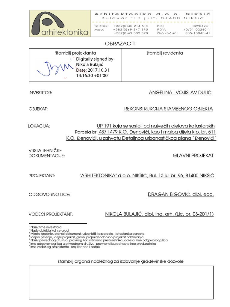 OPSTA DOKUMENTACIJA Potpisano PDF | PDF OPSTA DOKUMENTACIJA Potpisano PDF | PDF