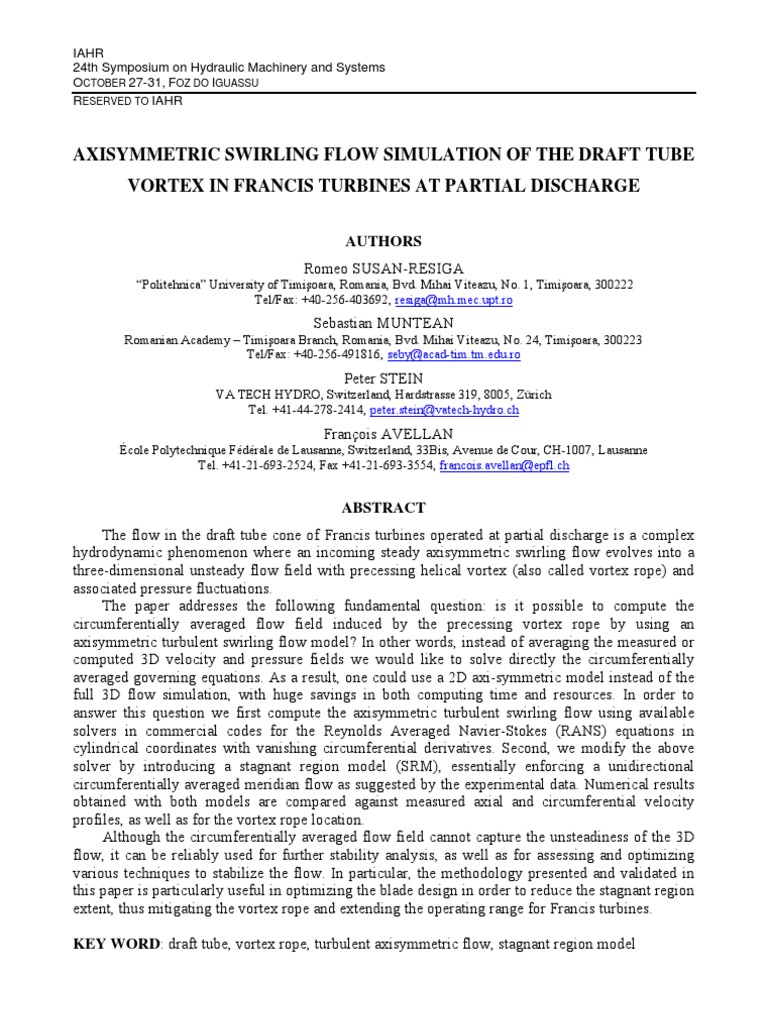 ResigaIAHR2008 Brazilia | PDF | Vortices | Fluid Dynamics