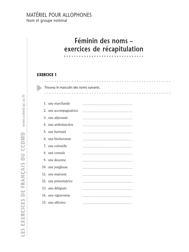 Feminin Des Nom PDF | PDF