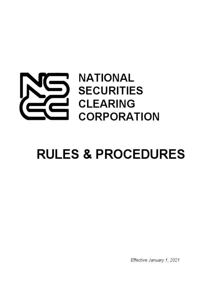 NSCC Rules | PDF | Clearing (Finance) | Commodity Futures Trading ...