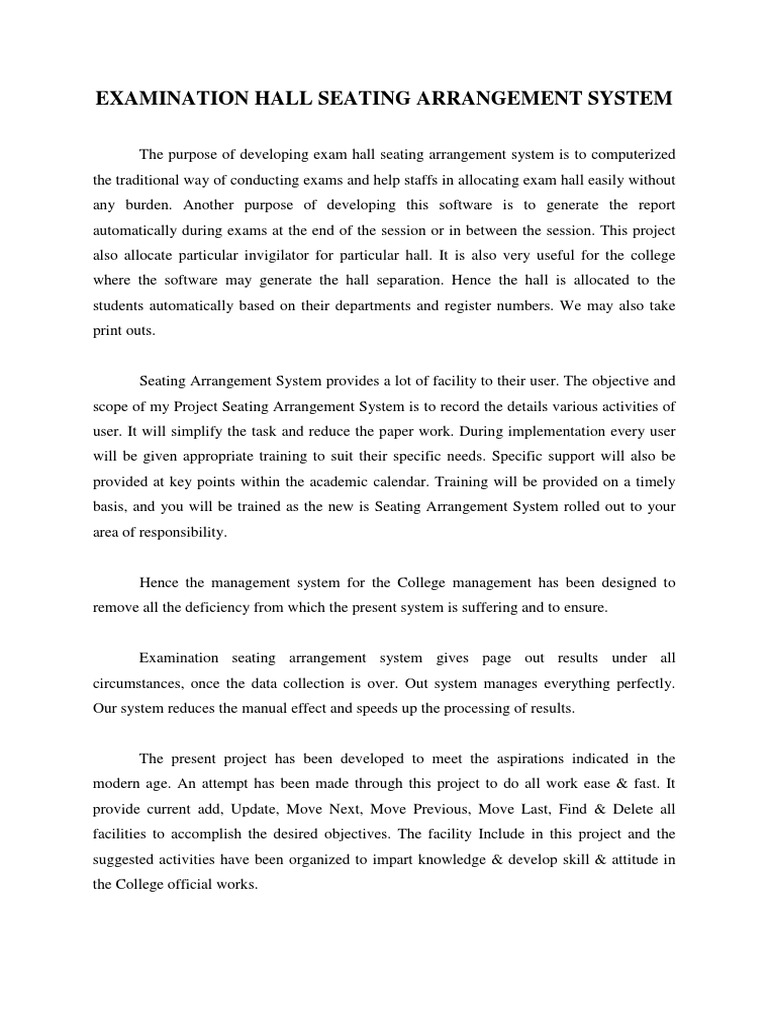 Examination Hall Seating Arrangement System | PDF | Login | Test ...