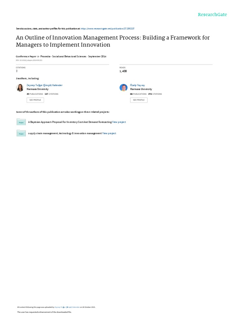 An Outline of Innovation Management Process | PDF | Innovation | Prototype