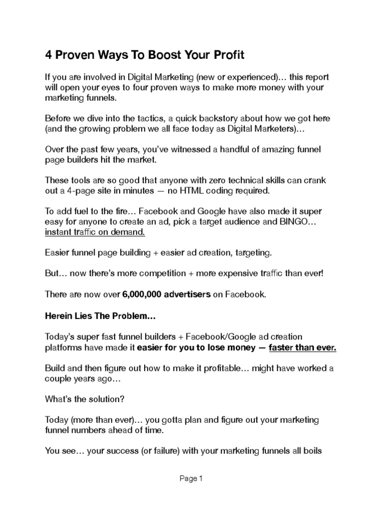 4 Ways To Boost Profit 2 | PDF | Marketing | Sales