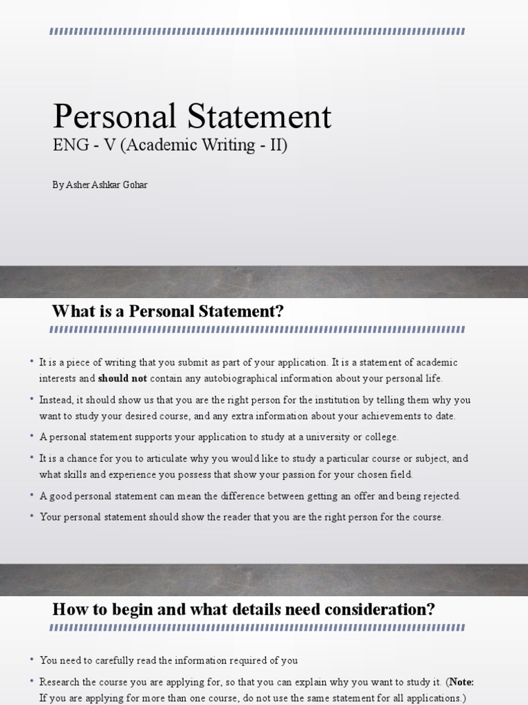 Lecture 3 - Personal Statement | PDF | Motivation | Motivational