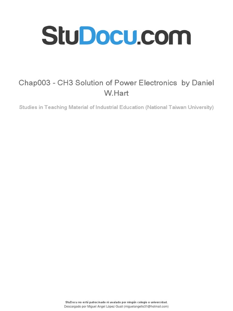 Chap003 ch3 Solution of Power Electronics by Daniel W | PDF | Electrical Network | Rectifier