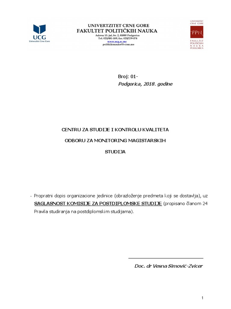 Prijava Teme Master Rada | PDF