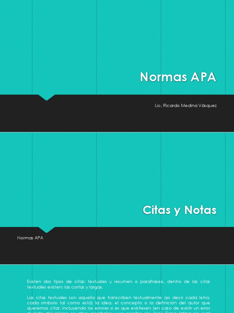 Normas APA - Lic. Medina | PDF | Estilo apa | Sic