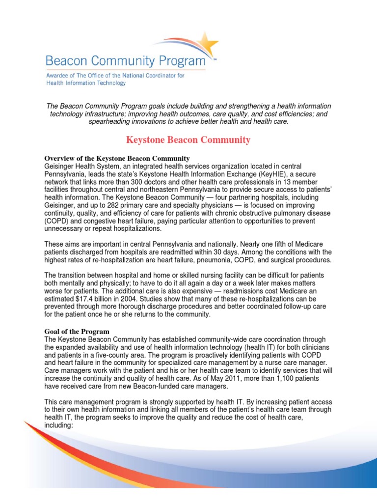 Keystone Beacon Community Health IT Initiative | PDF | Health Care ...