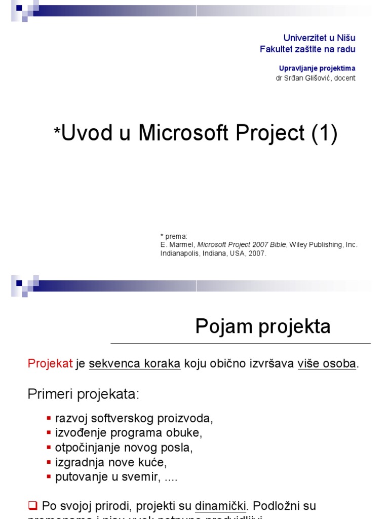 UP - X - Uvod U Microsoft Project 1 | PDF