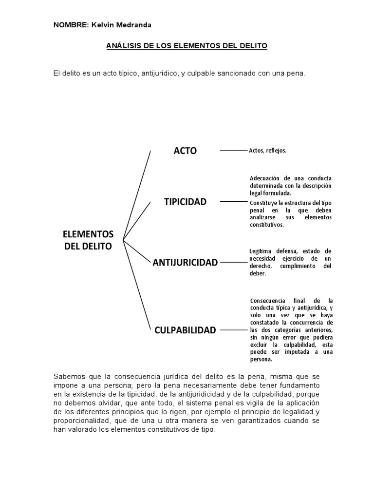 Analisis de Los Elementos Del Delito | PDF