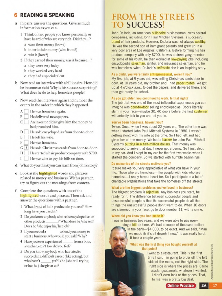 AEF3 - U2A - Reading & Speaking | PDF