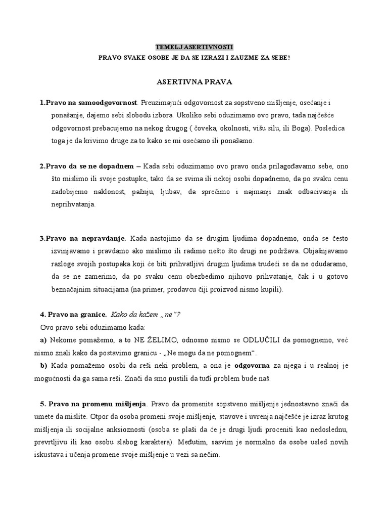 Asertivna Prava | PDF