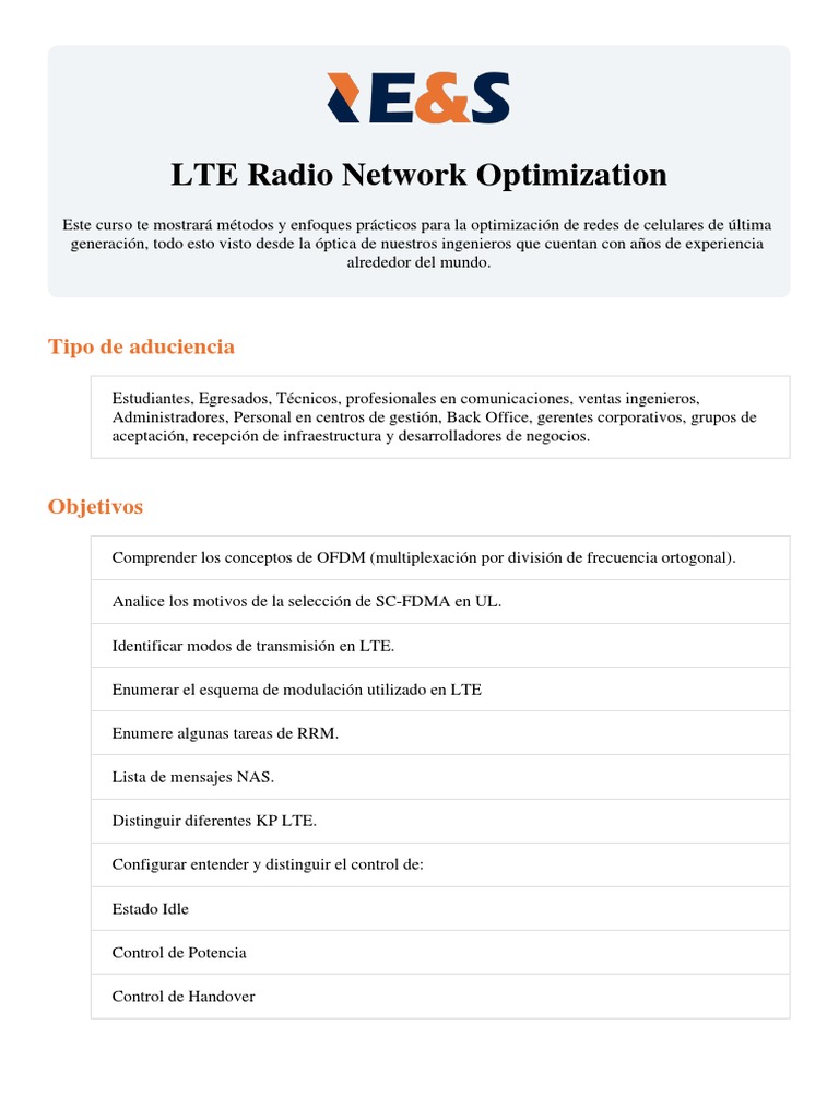 LTE Radio Network Optimization | PDF | Gestión de recursos de radio | Tecnología de radio