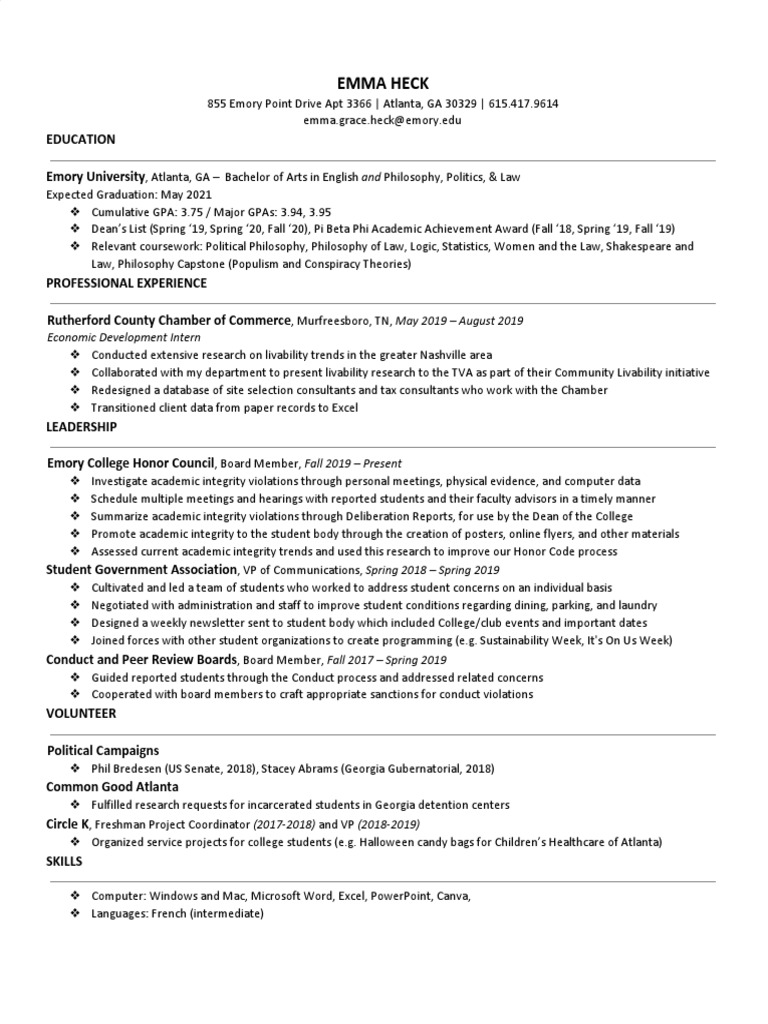 Resume Spring 2021 5 | Download Free PDF | Human Nature | Business