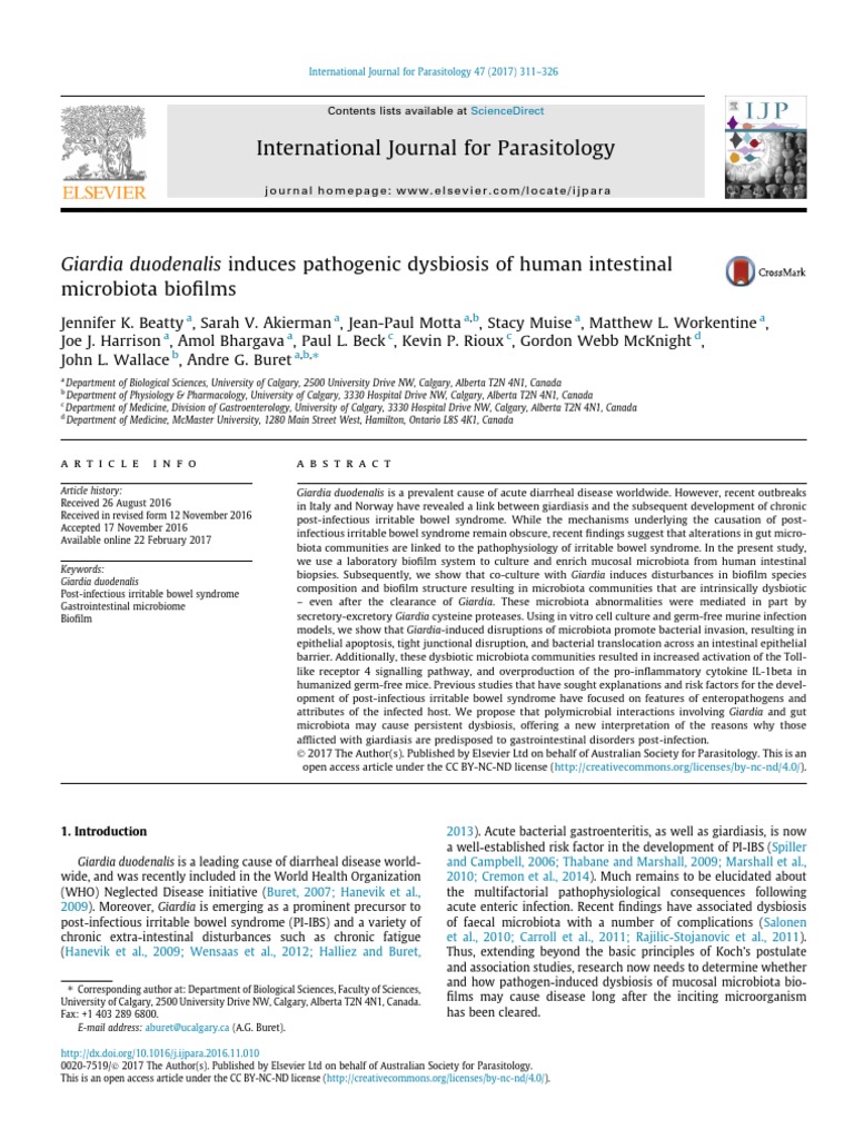 International Journal For Parasitology: Articleinfo | PDF | Gut Flora ...