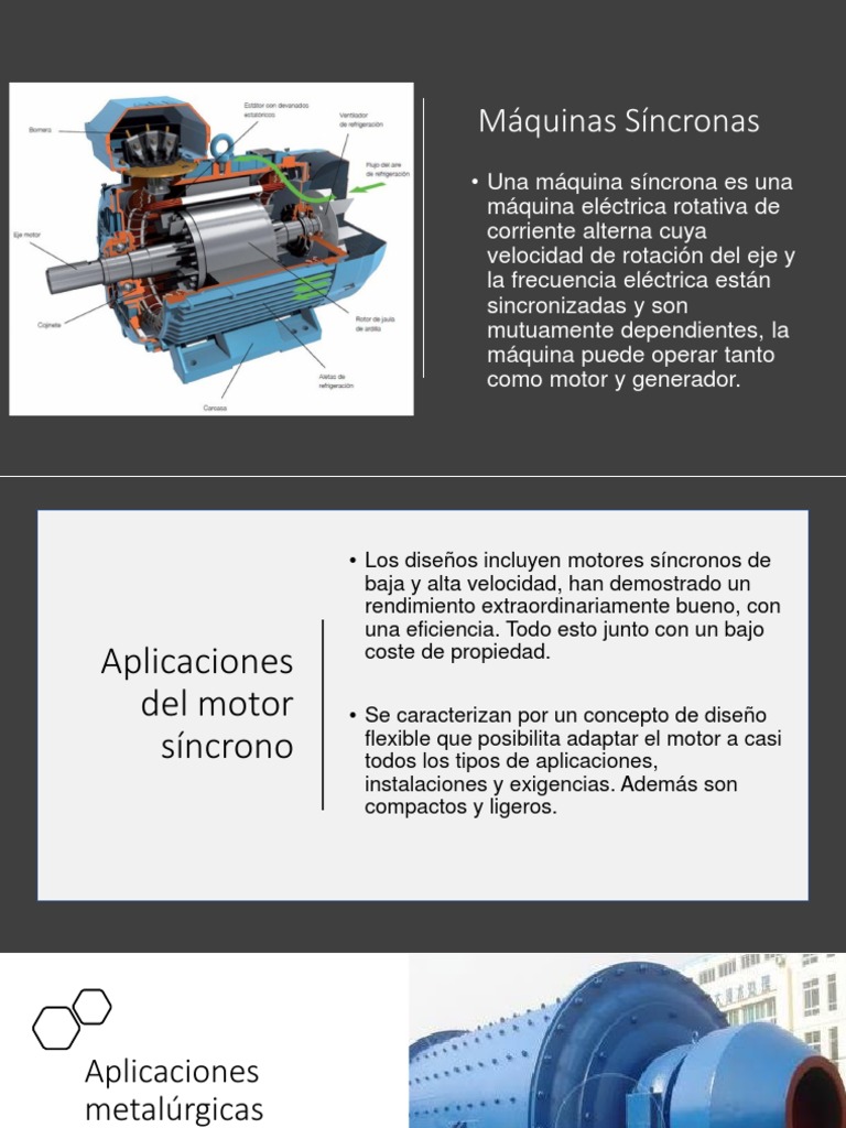 Aplicaciones Motores Sincronos | PDF | Motor eléctrico | Molino (molienda)