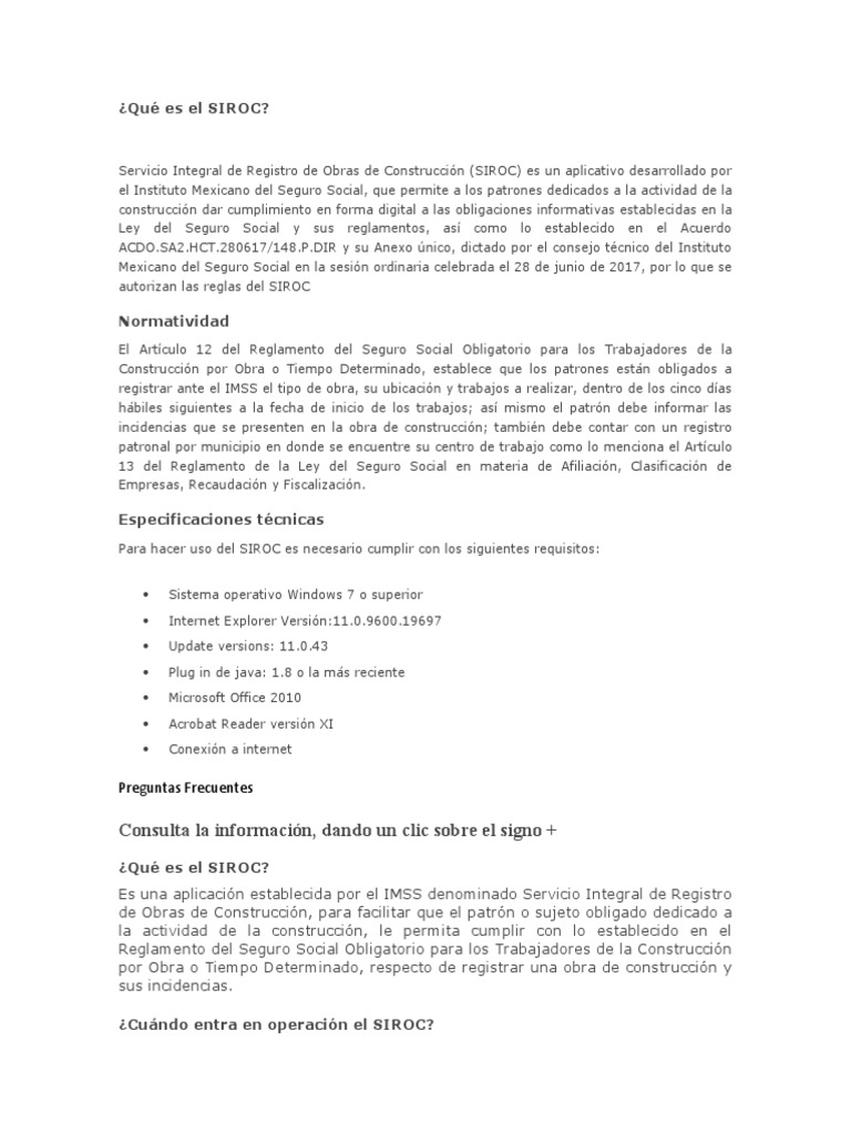 Qué Es El SIROC | Descargar gratis PDF | Informática | Business