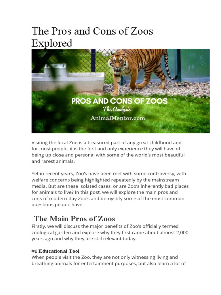The Pros of Zoos Explored | PDF | Zoo | Conservation Biology