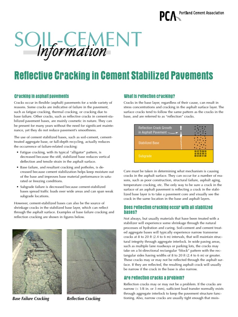 Reflective Cracking in Cement Stabilized Pavements | PDF | Road Surface ...